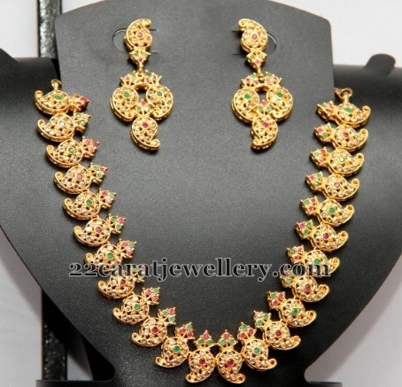 Gold Plated Mango Necklace - Jewellery Designs