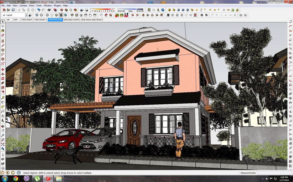 SKETCHUP TEXTURE: SKETCHUP 3D MODEL SMALL MODERN VILLA #12