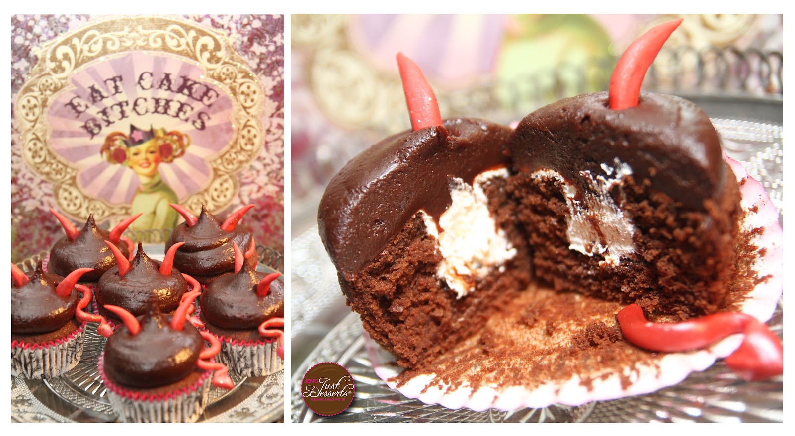Angels & Demons: Angel Food & Devils Food Cupcakes