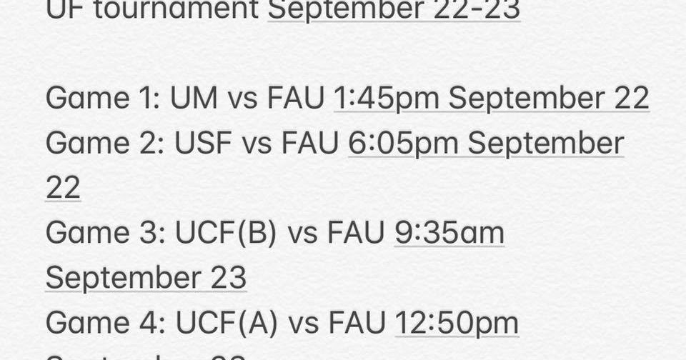 SoFlo Water Polo Blog: FAU Men @UF Tourney - Game Schedule