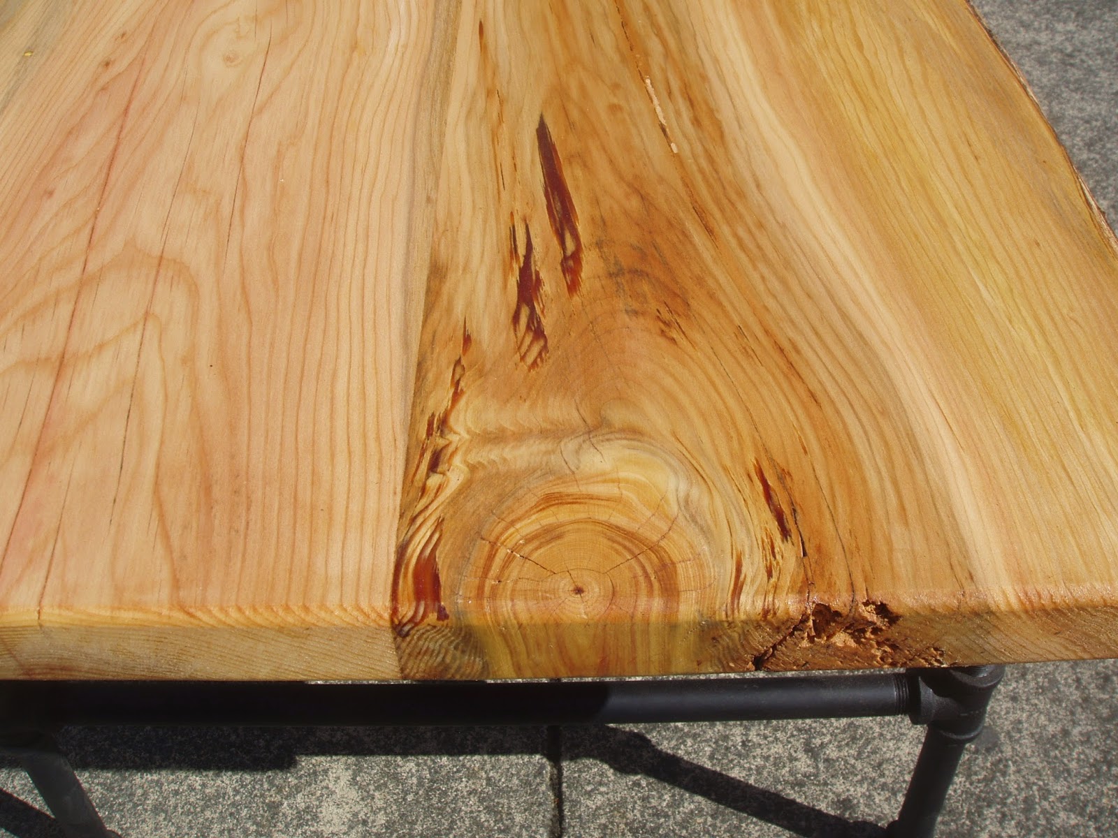 driftedge woodworking: Live Edge Cedar Coffee Table with Steel Pipe ...