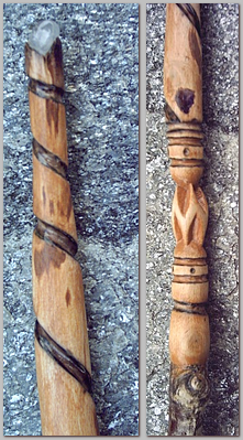Wands by Tree: Rowan and Plum Wood Tribal Fairy Wand
