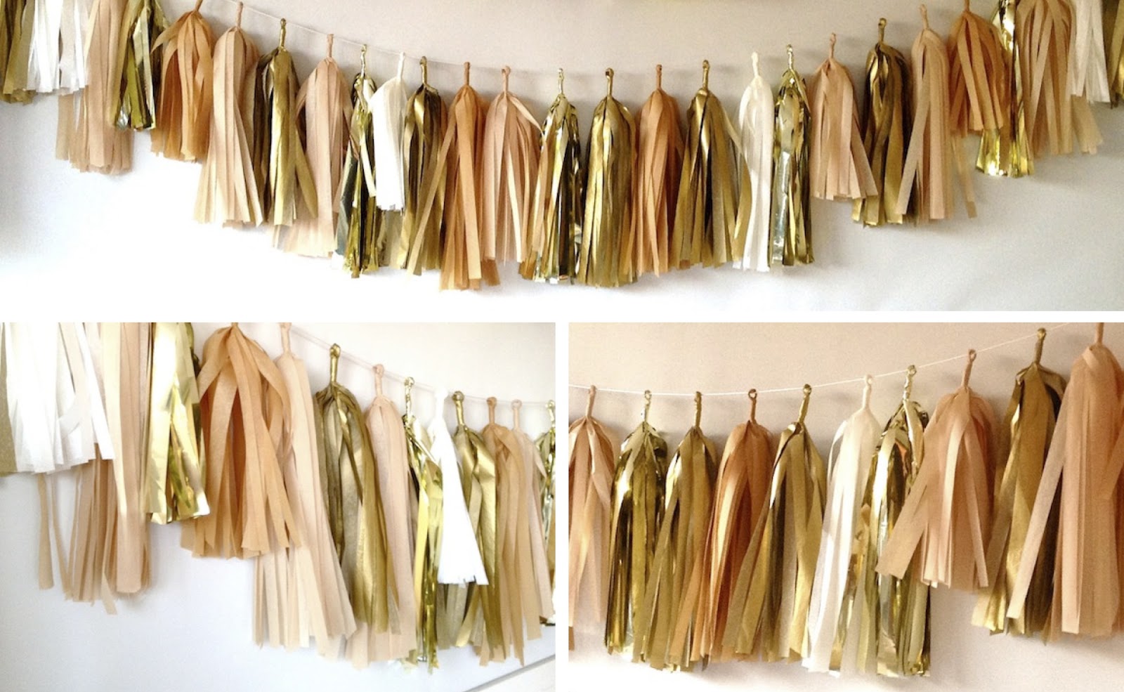 {BLACK. WHITE. YELLOW.}: New Year's Decor: Tissue Tassel Garlands