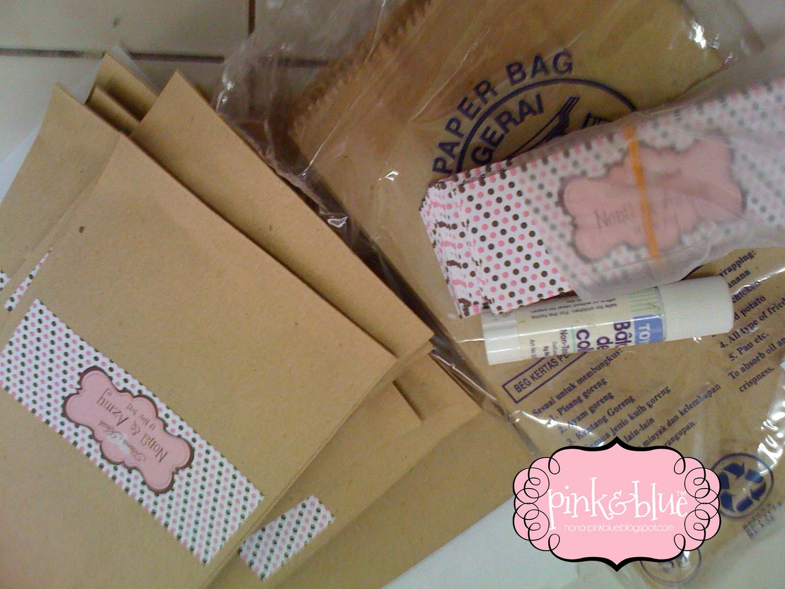 pink&blue: Label: goodies paperbag
