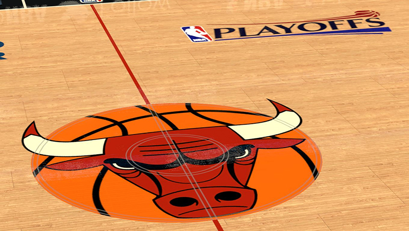 Nba Basketball Court Floor Bulls