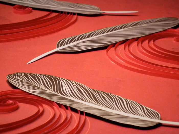 Yakawonis: Feathers in the wind - paper art