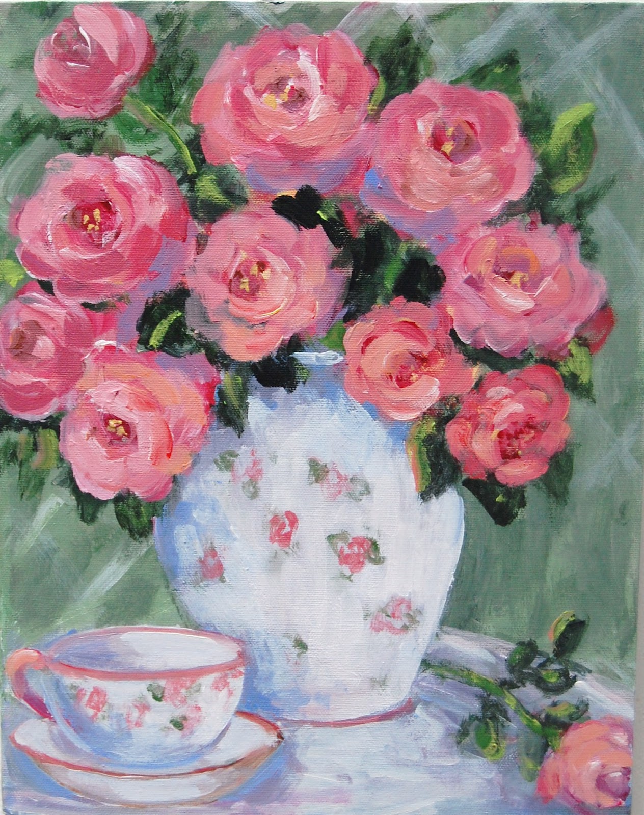 My Painted Garden: Painting Pink Roses
