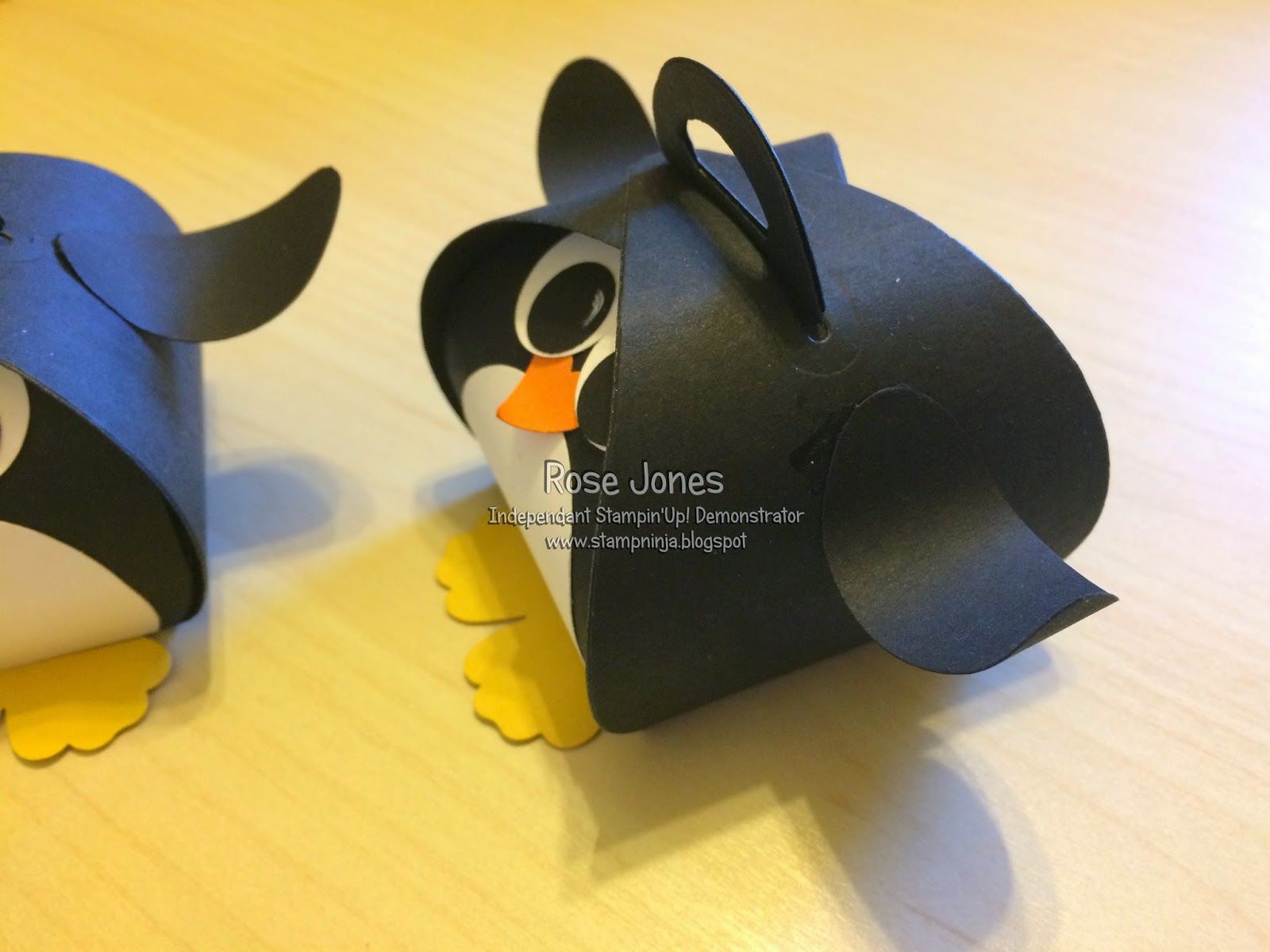 Stamp Ninja: Punch Art Penguins using Stampin'Up! Punches