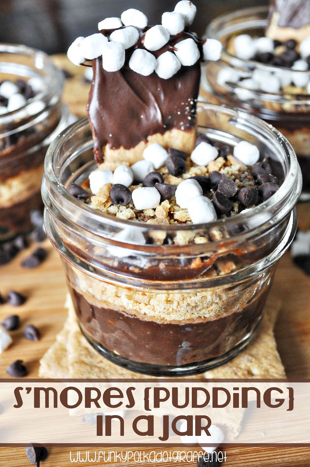 Funky Polkadot Giraffe: S'mores {Pudding} In a Jar: Baking with Kids