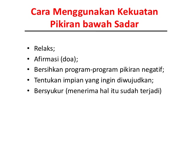 Kekuatan Pikiran Alam Bawah Sadar 2 - strategi forex trading 7MA