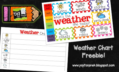 Yay for PreK! : Weather Chart Freebie!