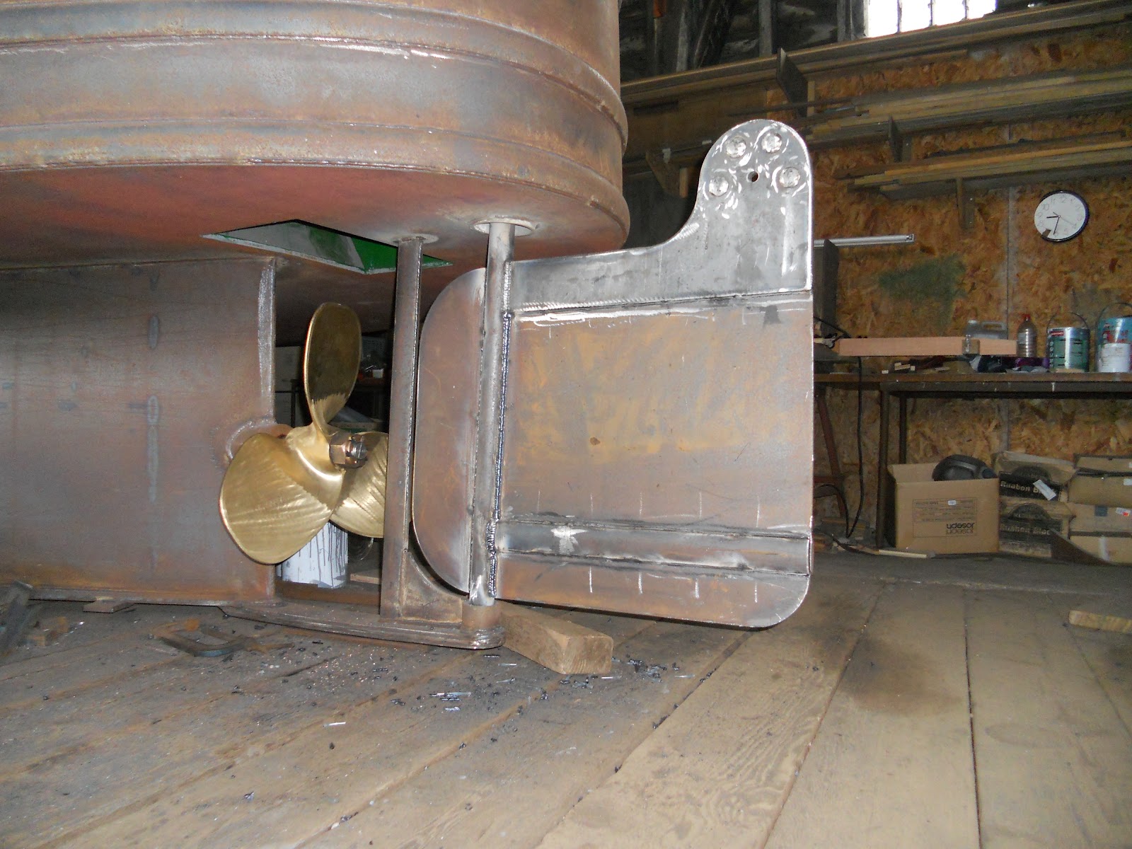 Harris & Watson Narrowboat Build: Rudder and stern gear