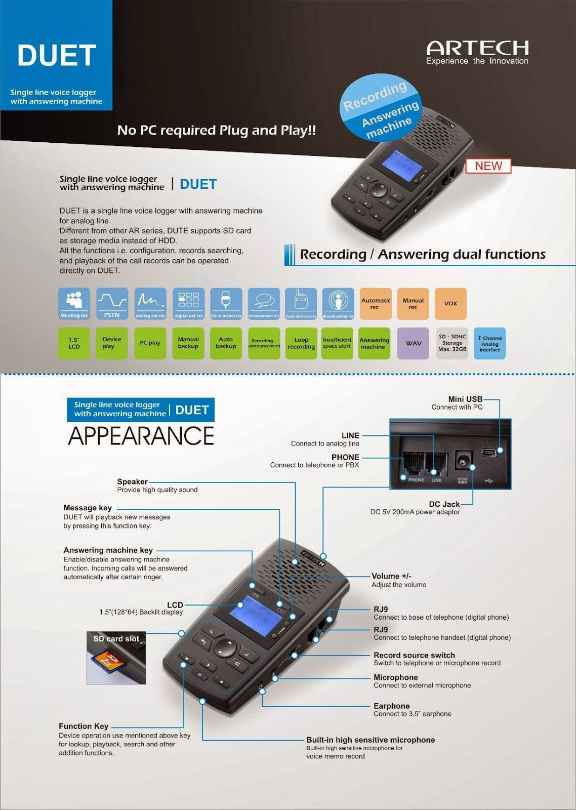 Artech.Voice Logger: Artech AR120