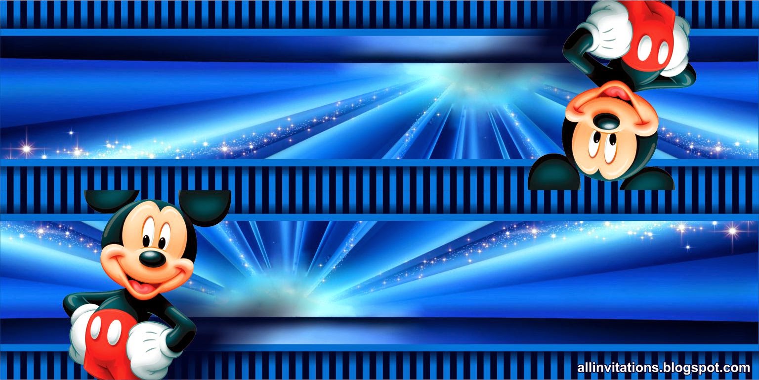 Mickey con Fondo Azul: Mini Kit para Imprimir Gratis. - Ideas y ...