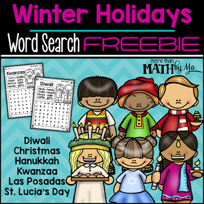 Classroom Freebies Too: Winter Holidays Word Search FREEBIE