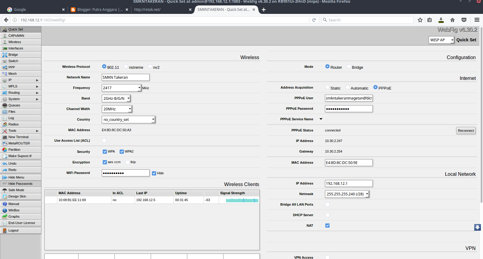 Akses ke Routerboard Mikrotik menggunakan ( ssh remote, webfig/web ...