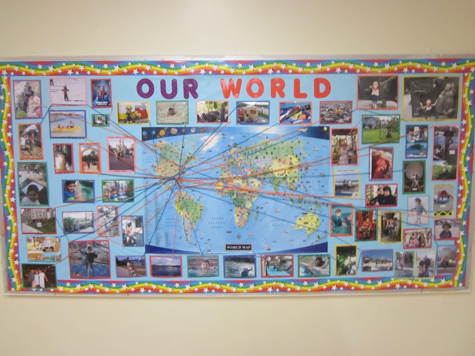 Kindergarten Friends' Blog: Our World Bulletin Board!