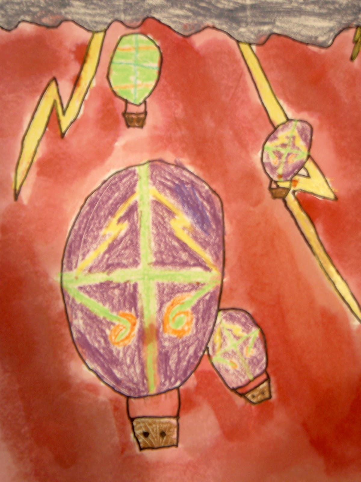 Fayston Elementary Art: Up, Up and Away! Hot Air Balloons by Third and ...