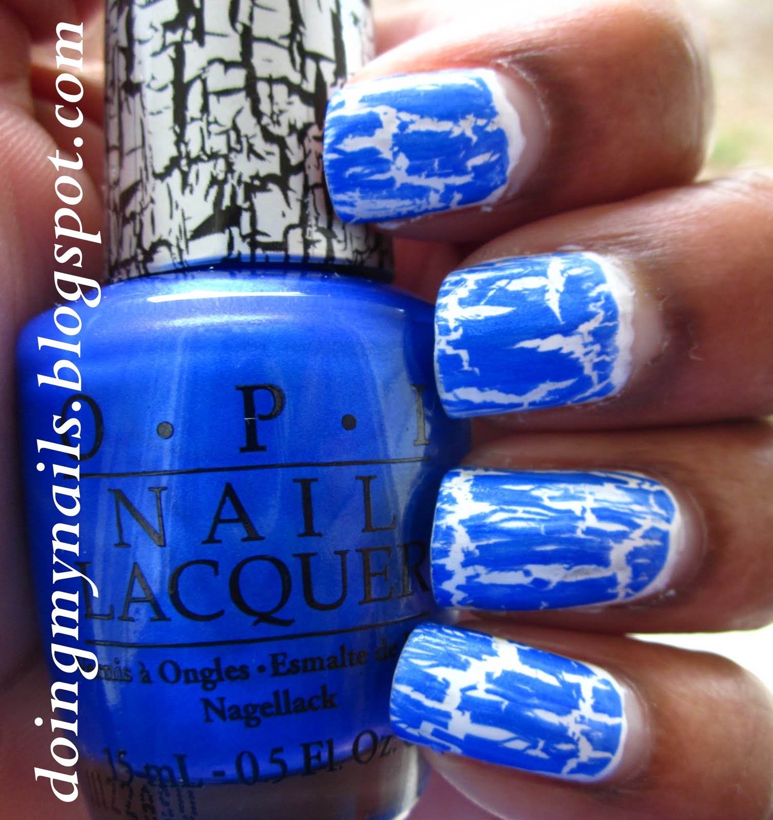 Doing My Nails: OPI-Blue Shatter and Turquoise Shatter