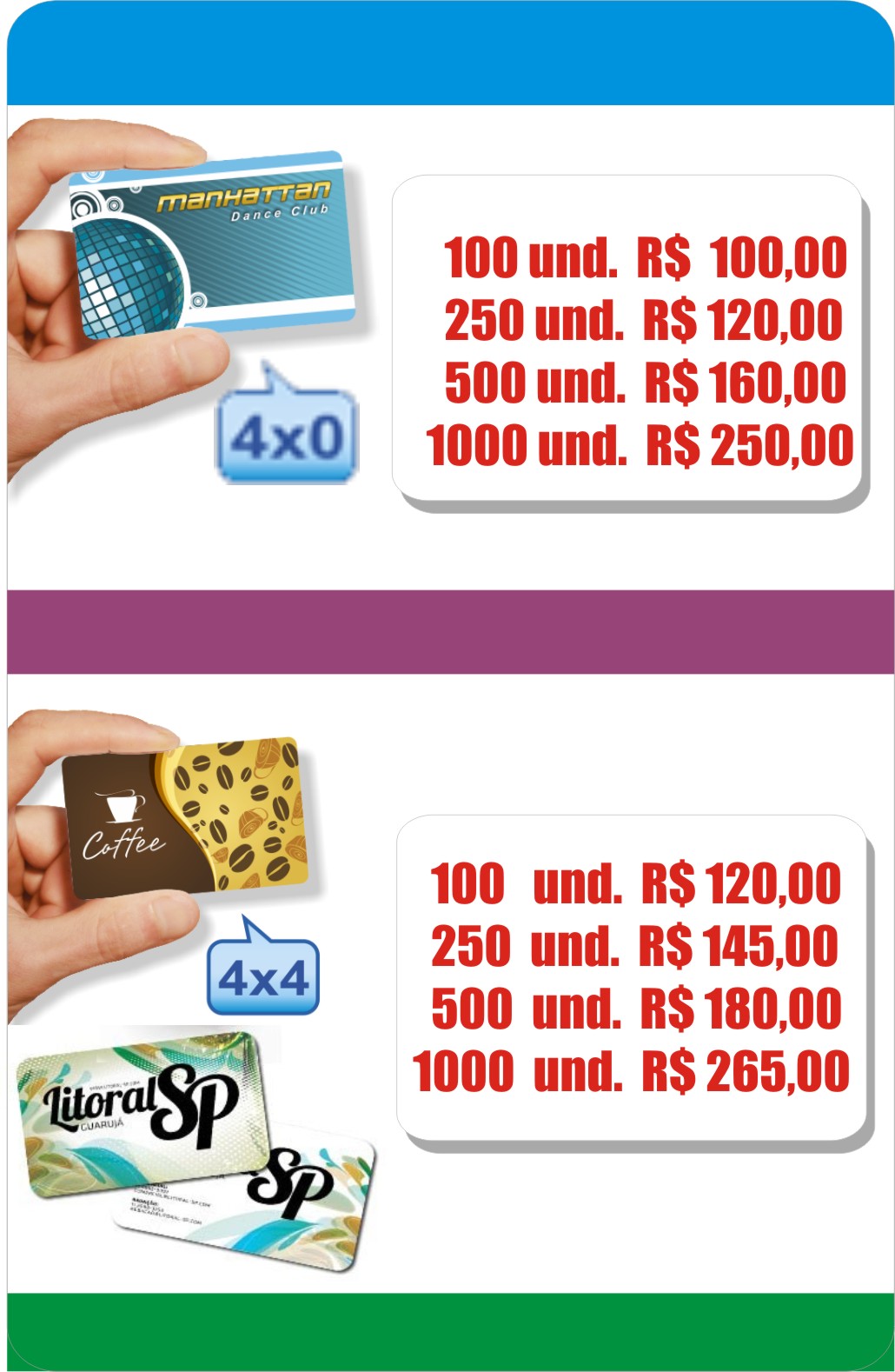 graficserv: cartões de visita em PVC