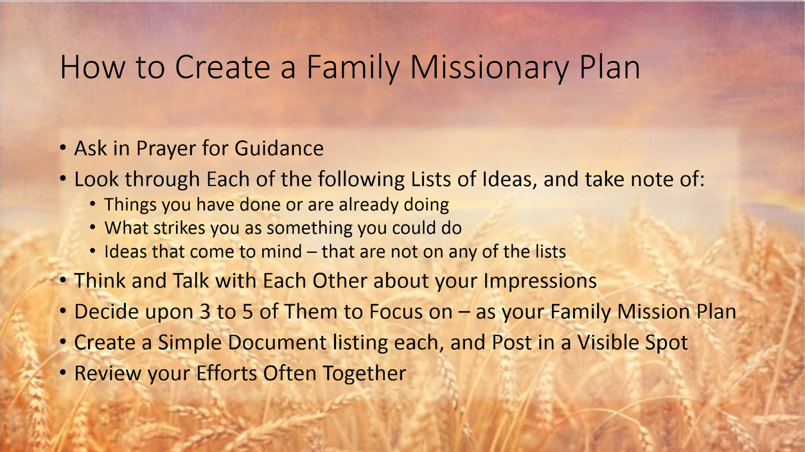 Autumn Hills Ward Mission Plan