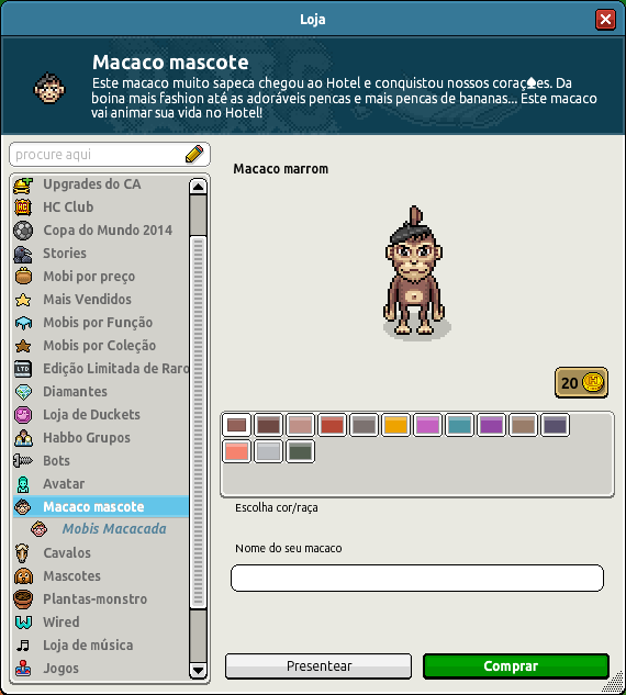 Chegada dos Pixels: Macaco a venda,está dando o que falar