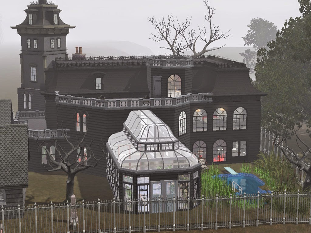 Sims and Just Stuff: The Addams Family Mansion by squarepeg 56