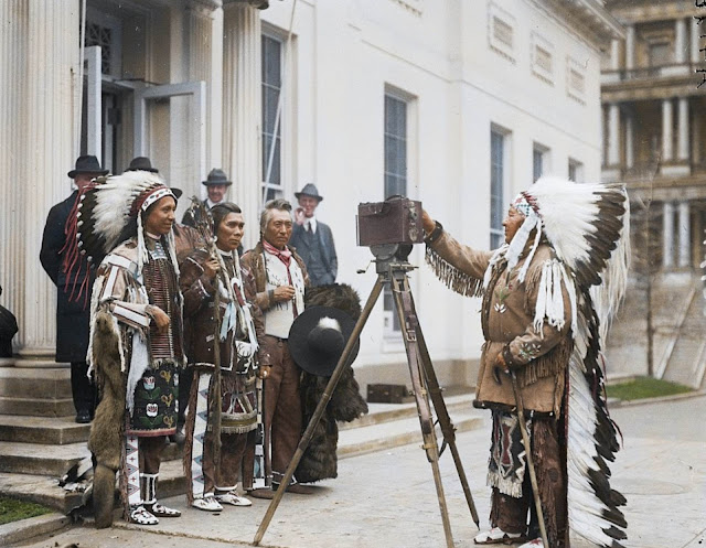 White Wolf : Historical (colorized) pictures show Native Americans at ...