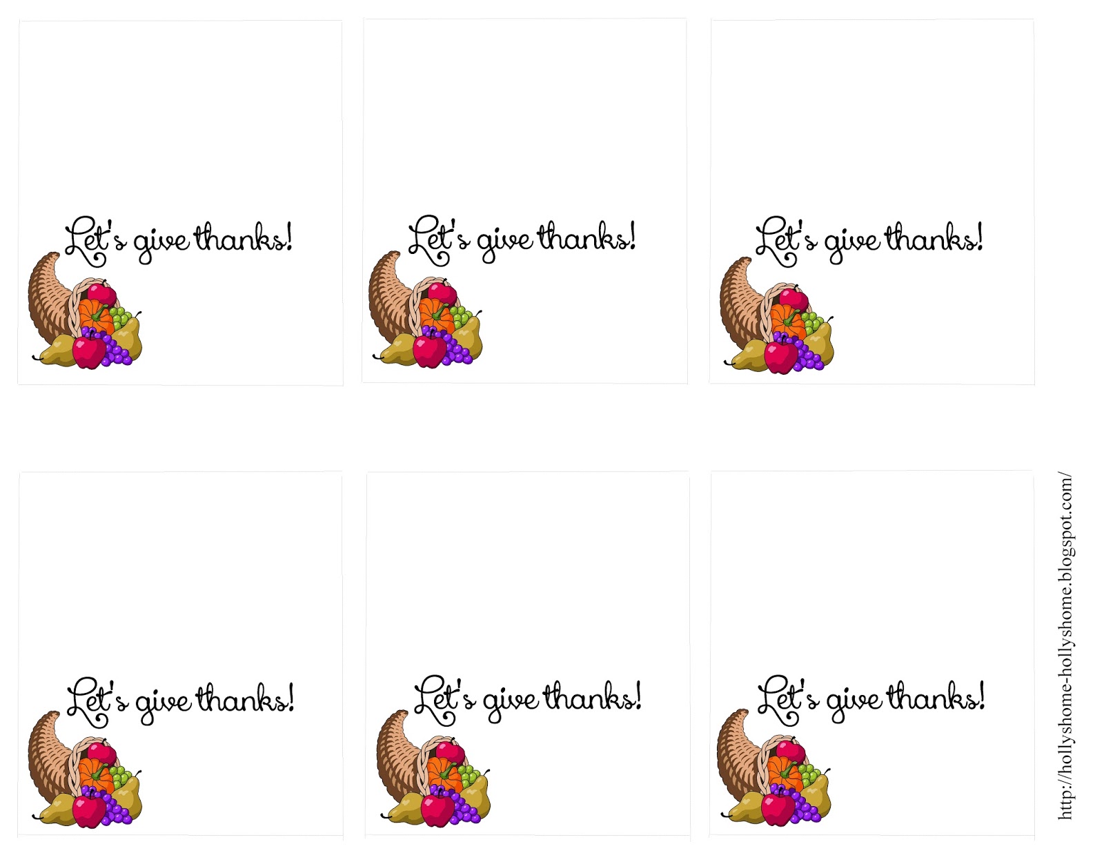 HollysHome Family Life: Thanksgiving Dinner Place Cards - FREE ...