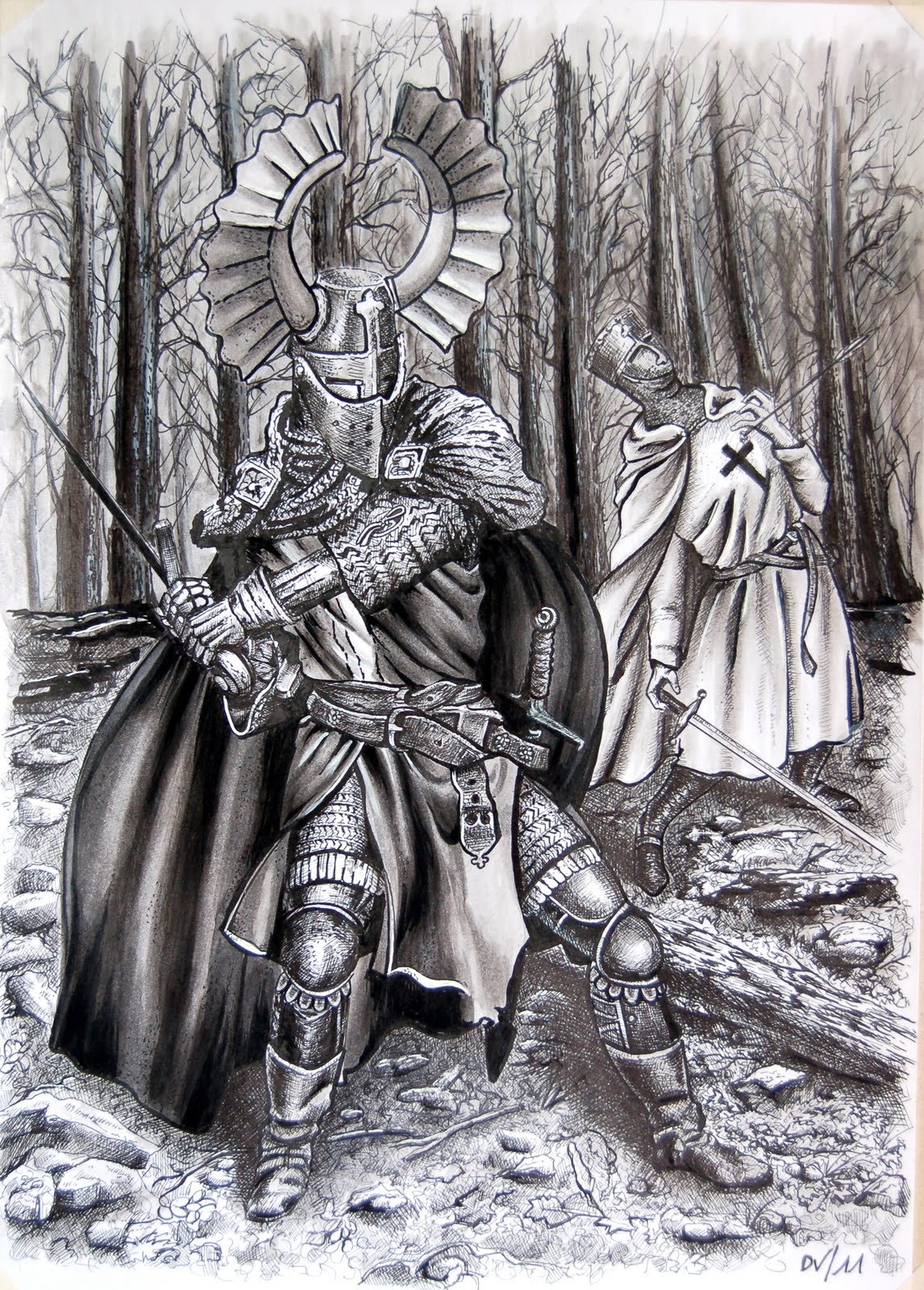 Du trait... à l'image: Chevalier teutonique du XIVe siècle