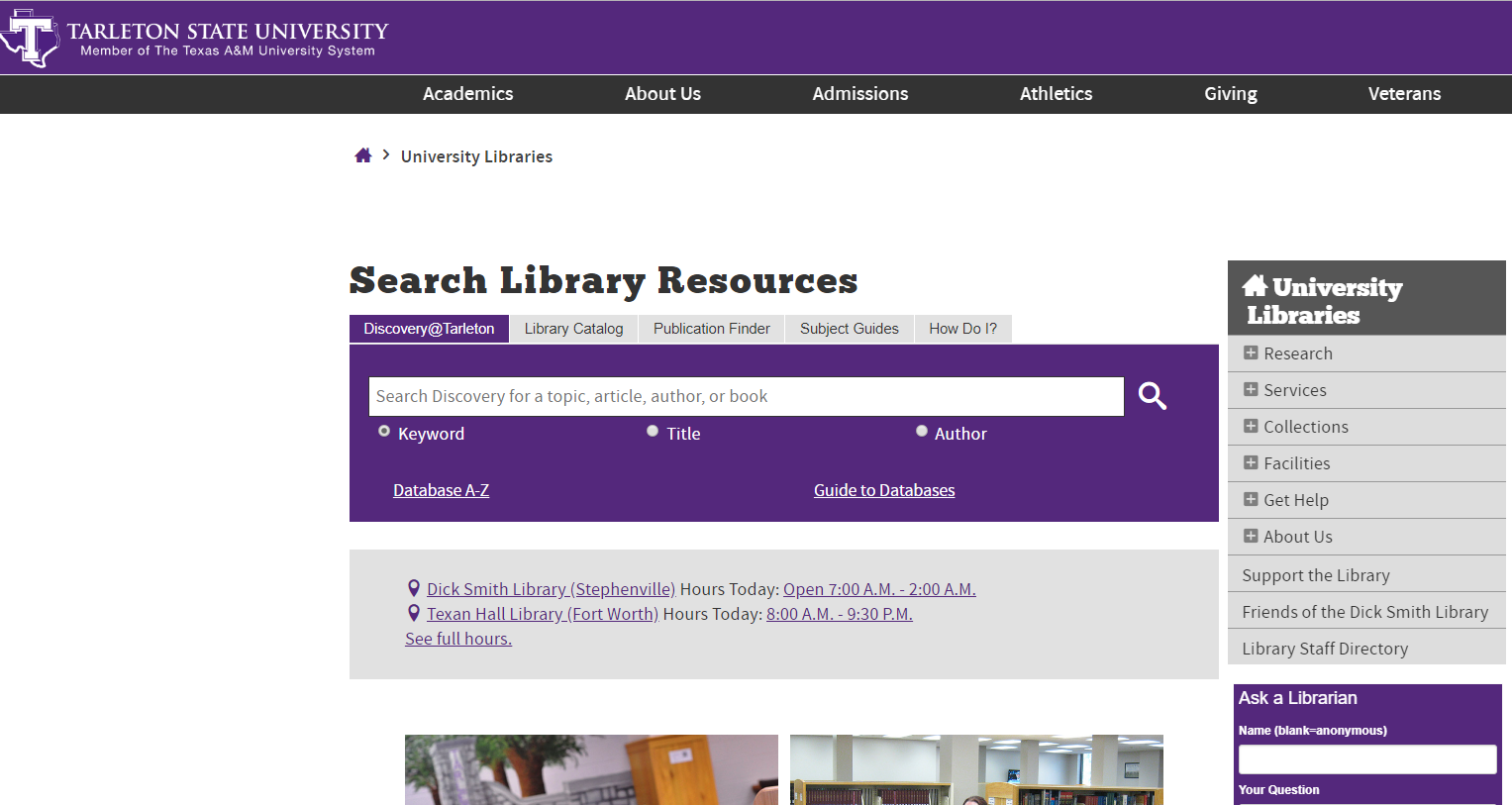 Library Online Lounge - Tarleton Libraries: 2019