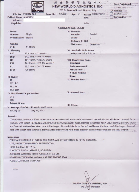 OUR INFERTILITY BATTLE: My Congenital Anomaly Scan (C.A.S)