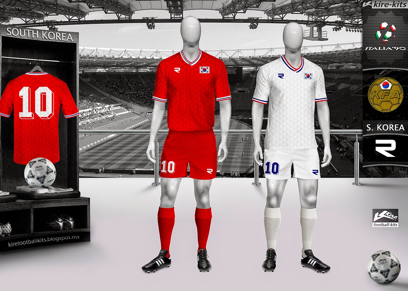 Kire Football Kits: South Korea kits World Cup 1990
