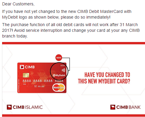 CIMB 旧款Debit Card将在4月份起不能再使用！注意了！ - Leesharing