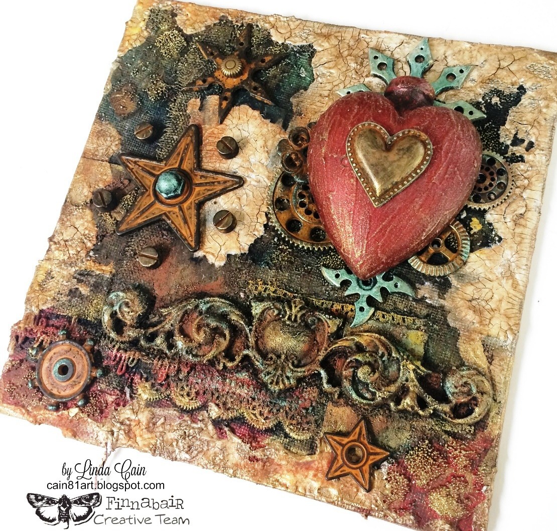 FRIENDS in ART: Rust Paste Heart Collage for Prima