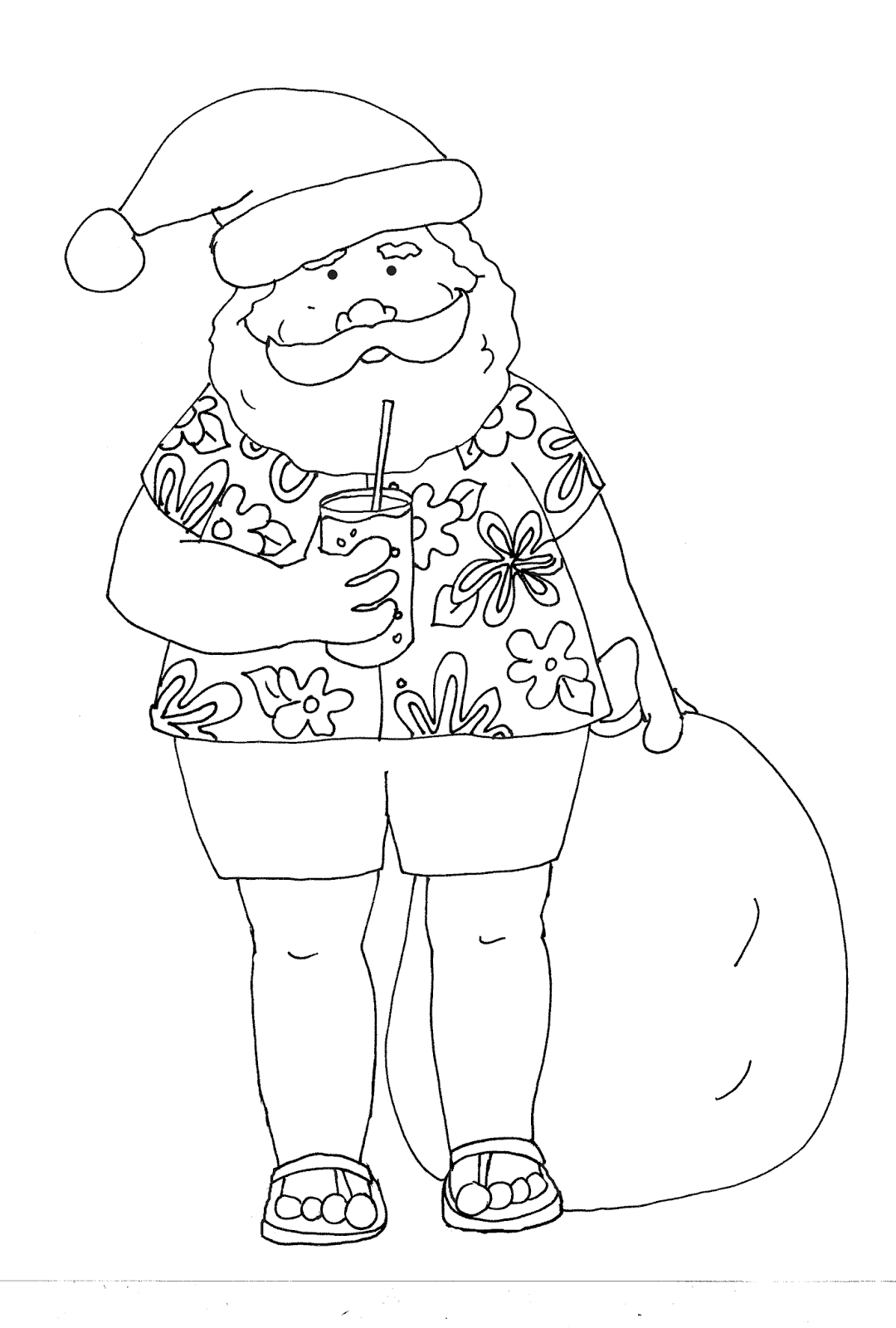 Free Dearie Dolls Digi Stamps: Warm Weather Santa