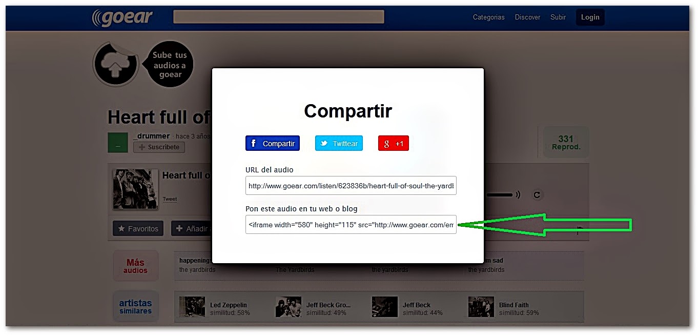 El baúl de Pepe: Poner música en tu blog con Goear