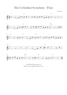 Easy Sheet Music For Beginners: The Unfinished Symphony, free flute ...