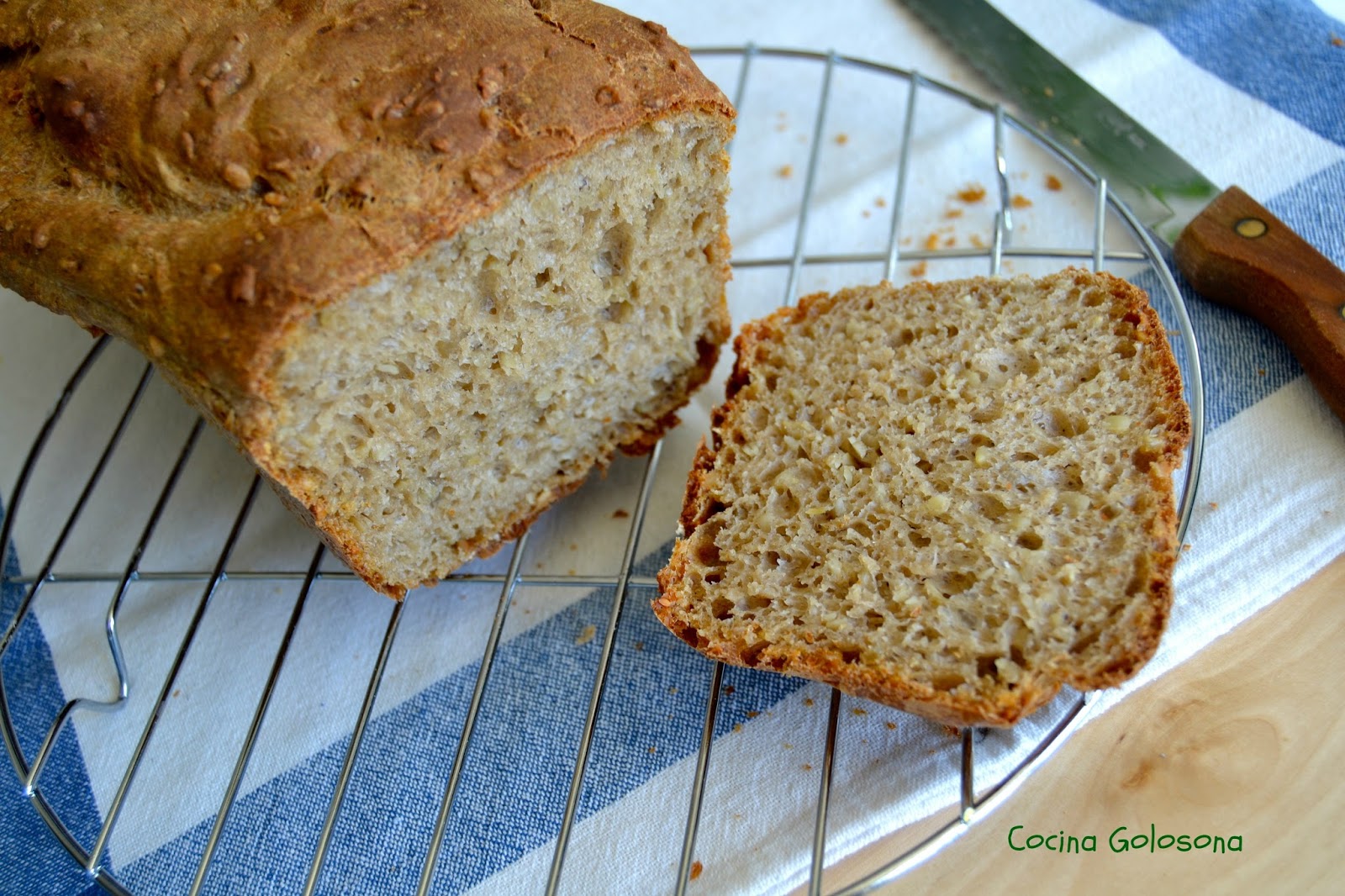 COCINA GOLOSONA: PAN DE TRIGO Y CENTENO CON SEMILLAS DE GIRASOL