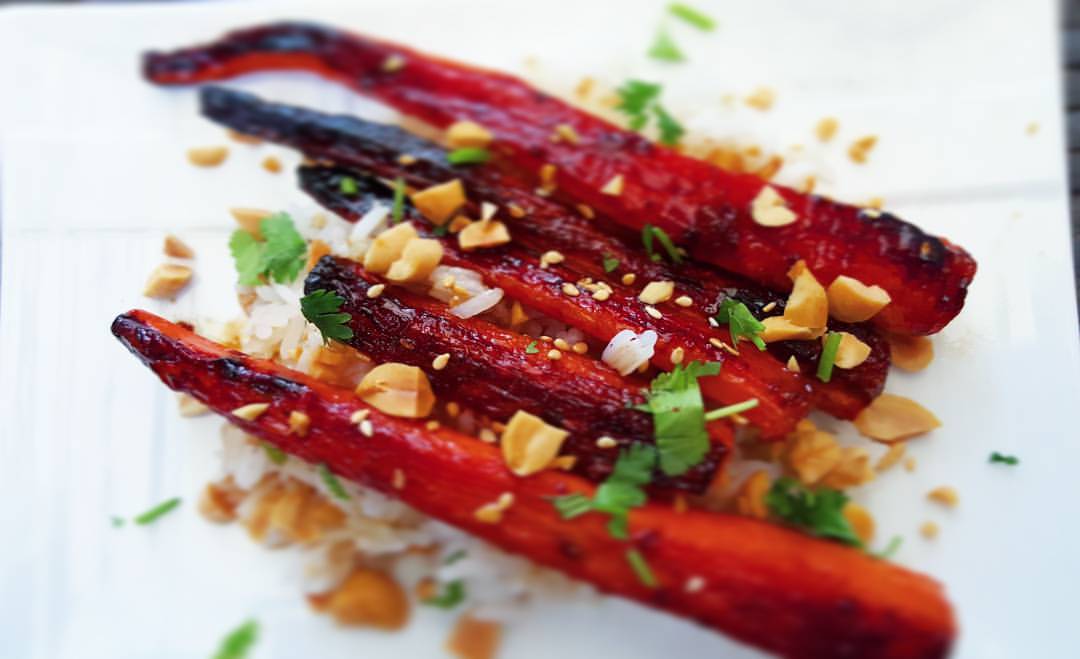 Maple Sesame Roasted Carrots