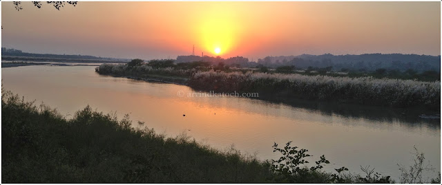 Beautiful Pic of Sunset and Beas River Taken Near Ropar, Punjab