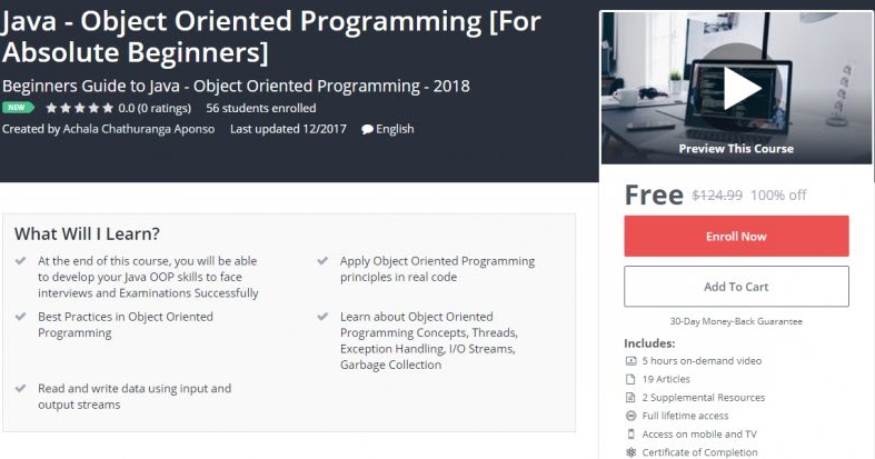 [100 Off] Java Object Oriented Programming [for