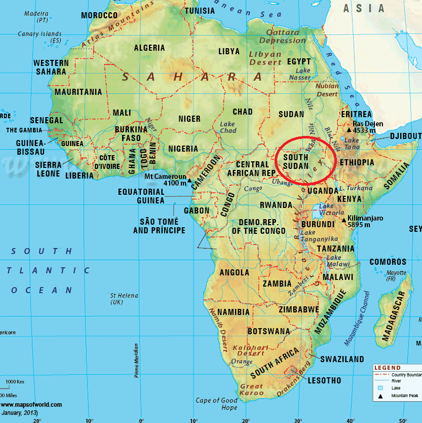 Selección de Climas Habitados: Localidades de Sudán del Sur
