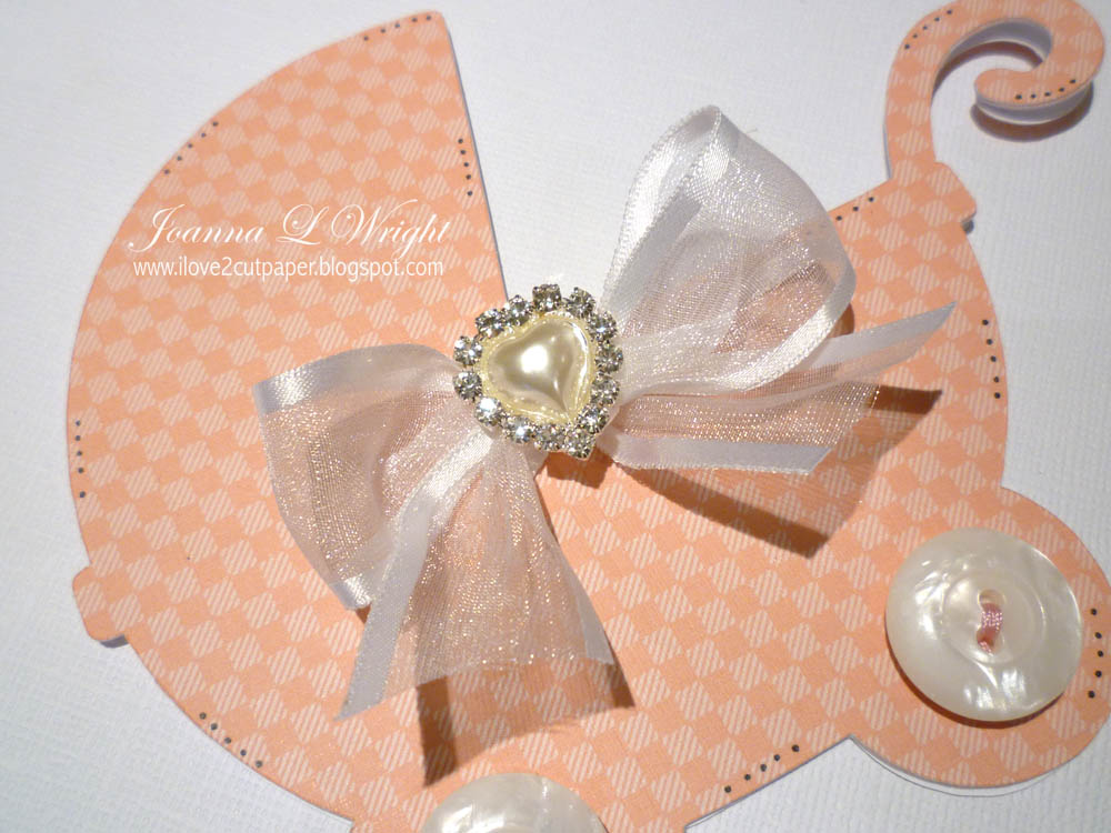 i love 2 cut paper: Baby Buggy Shaped Card - Lettering Delights