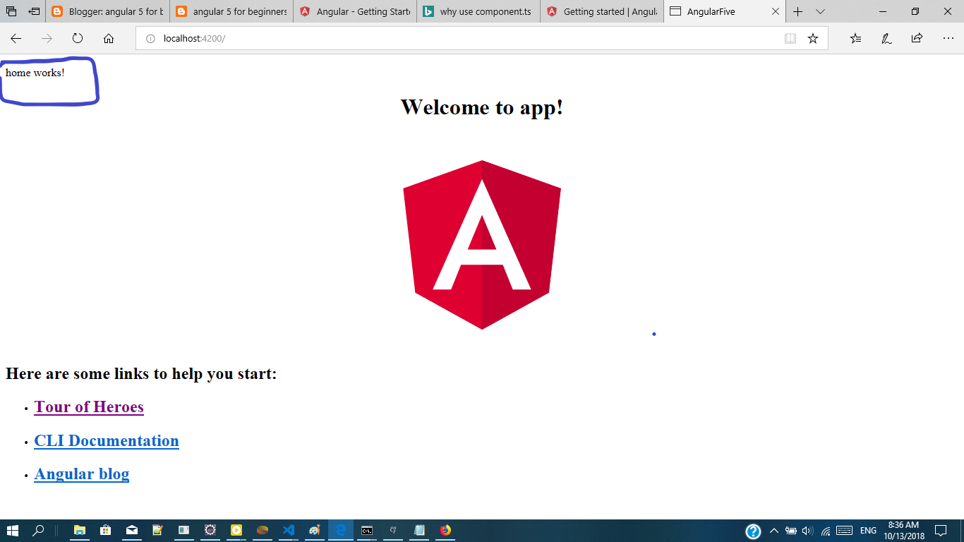 angular 5 for beginners: Work with Angular