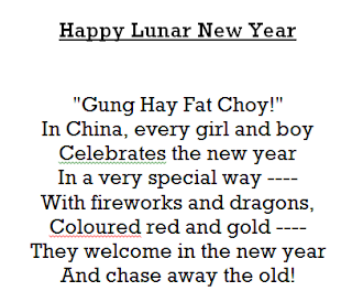 Adventures in Room 111: Spelling Poem #18: Happy Lunar New Year!