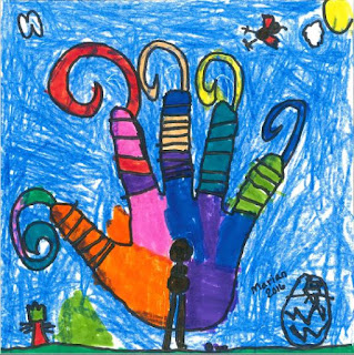 Haen Art Kingdom: 1st Grade Hand Print Birds