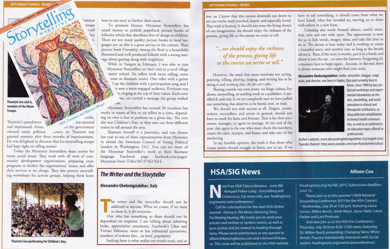 Articolo su The National Storytelling Magazine