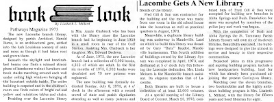 Tammany Family: New Library in Lacombe - 1973