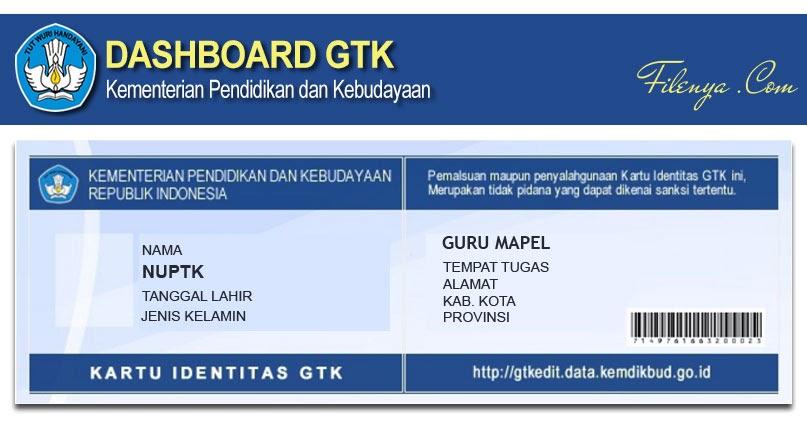 3 Langkah Cetak/Lihat Kartu Identitas GTK Pada Web GTKedit | FileNya